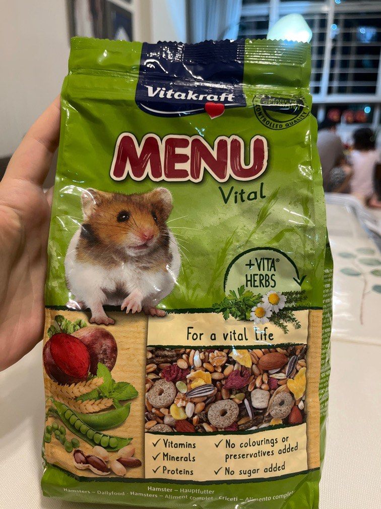 Brand new! Menu VItal hamster food 1kg, Pet Supplies, Pet Food on Carousell