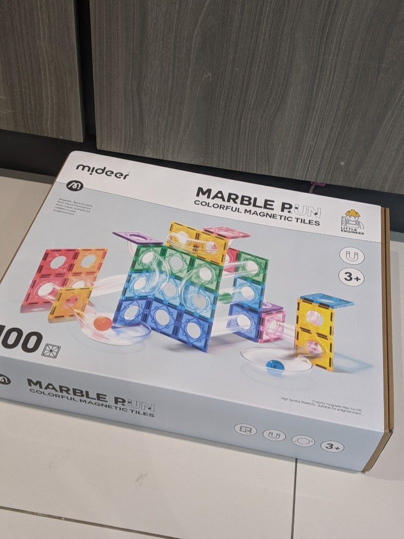 Brand new mideer ball marble run magnetic tiles 100 pcs, Hobbies & Toys ...