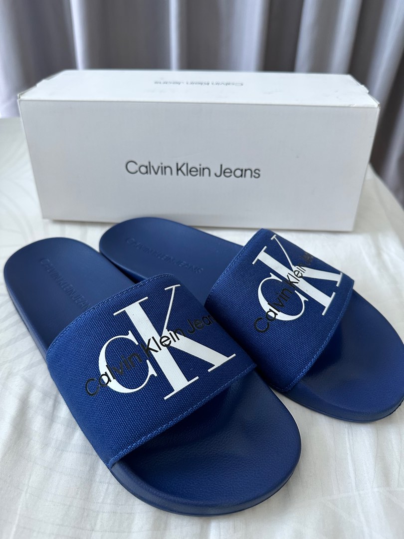 Calvin Klein CK slides, Men's Fashion, Footwear, Flipflops and Slides ...