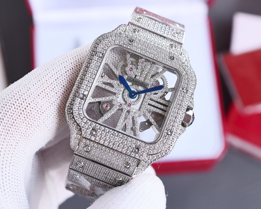 Cartier Santos Skeleton Collection, Luxury, Watches on Carousell