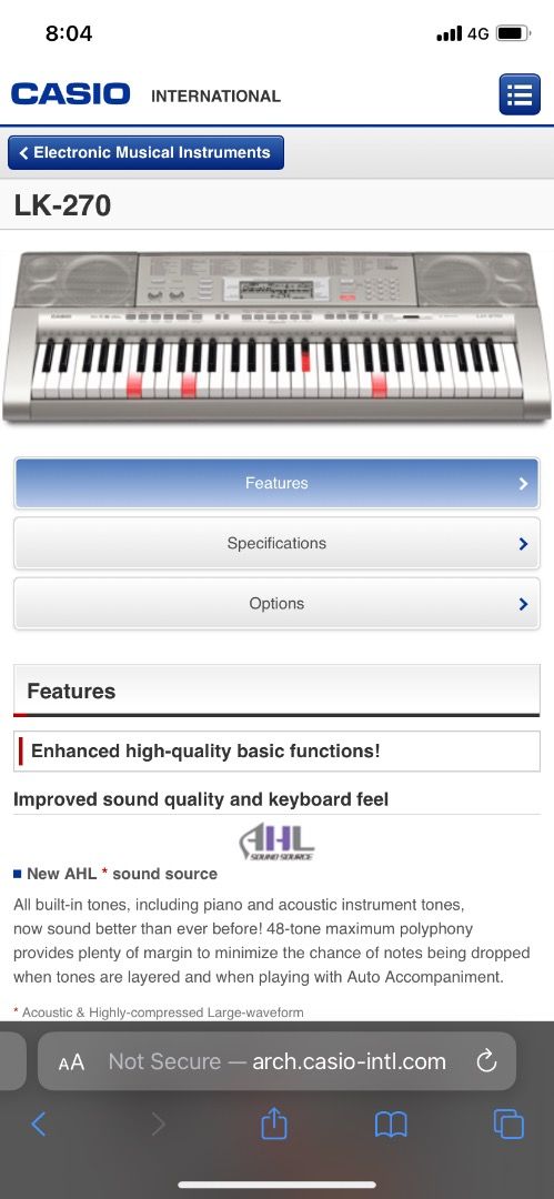 Casio LK-270 electric keyboard with stand, Hobbies & Toys, Music & Media, Musical Instruments on ...