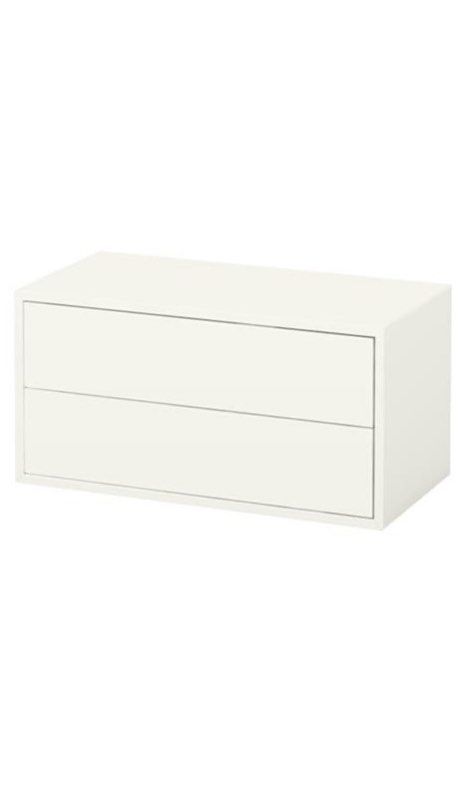 Chest Of Drawers, EKET Cabinet with 2 drawers White Malm Brimnes Hemnes ...