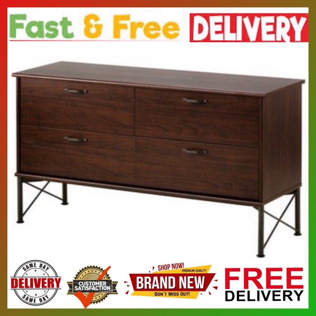 Chest Of Drawers, MUSKEN Chest of 4 drawers Brown Malm Brimnes Hemnes ...