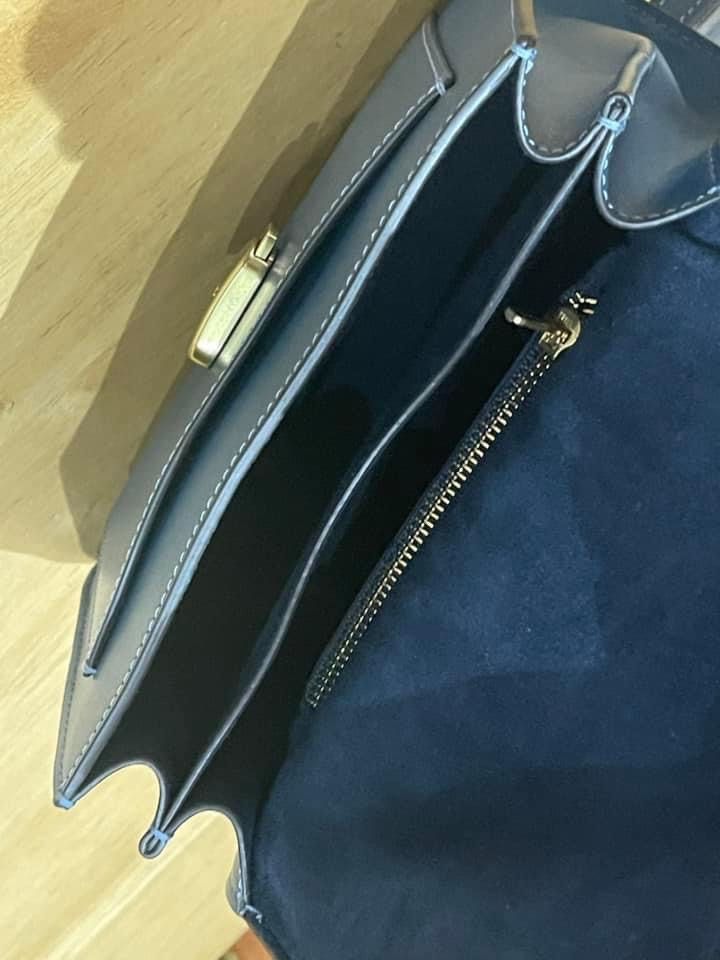 Coach Tabby Mixed Leather Blue Top Handle 20 (preloved) on Carousell