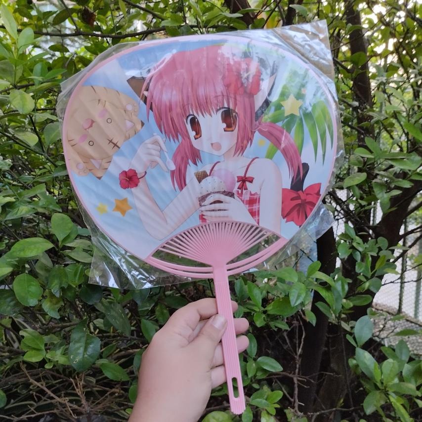 Cute Anime Girl Paper Fan, Hobbies & Toys, Toys & Games on Carousell