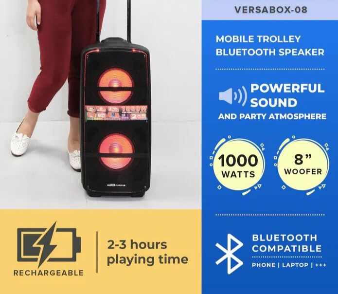 DB Audio by Astron VERSABOX-08 Portable Mobile Trolley Bluetooth ...