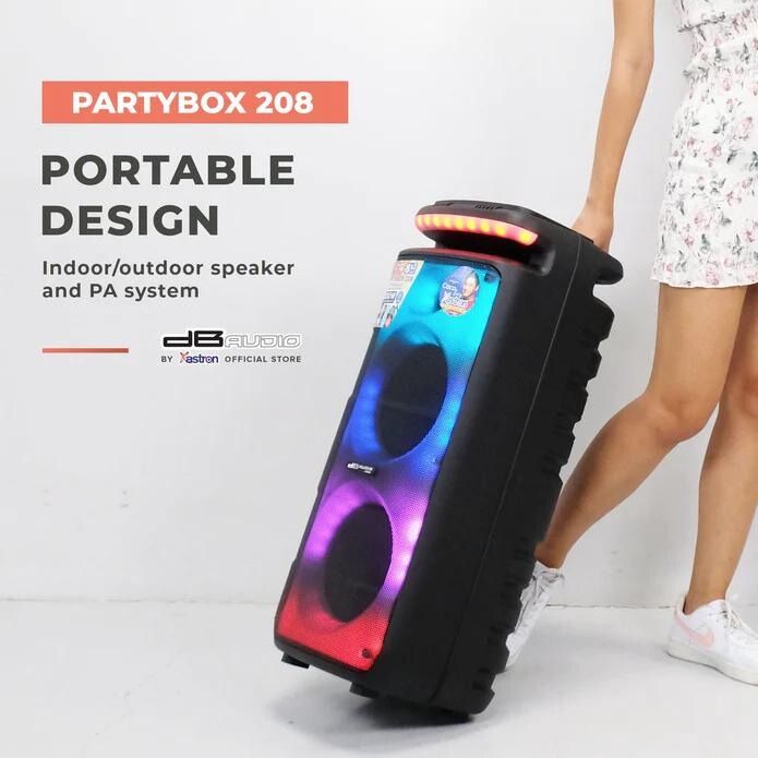 Db Audio PARTYBOX-208 Mobile trolley bluetooth speaker | 6" x 2 woofer ...