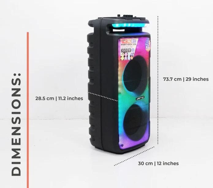 Db Audio PARTYBOX-208 Mobile trolley bluetooth speaker | 6" x 2 woofer ...