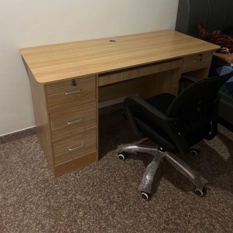 Desk Office Table 120cm&Light Wood Color Study Table Free install ...