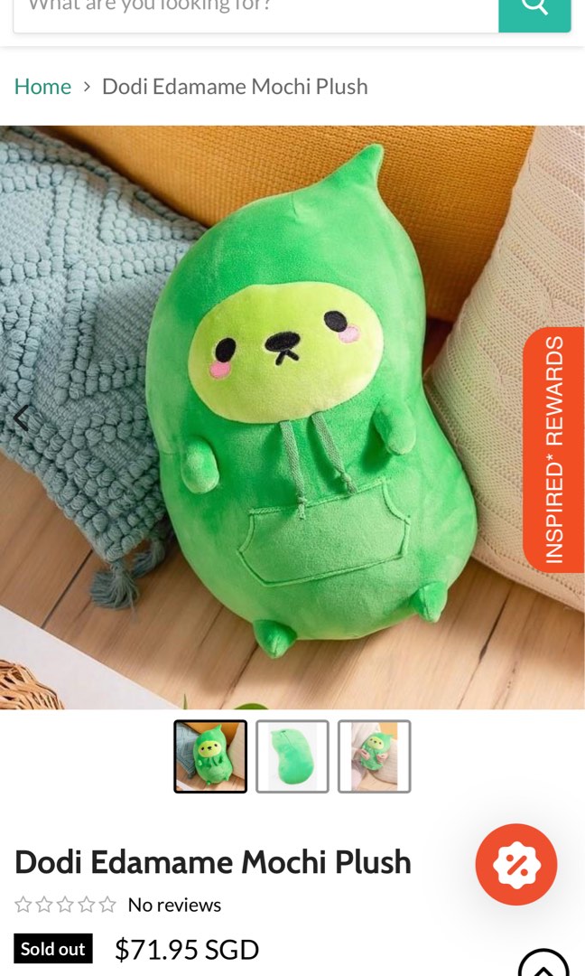 Dodi Edamame Mochi Plush, Hobbies & Toys, Toys & Games on Carousell