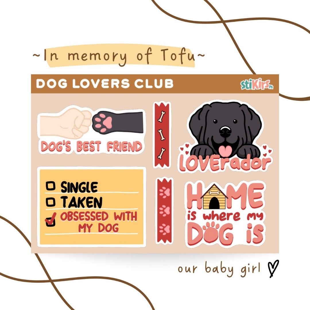 "DOG LOVERS CLUB" STICKER SHEET on Carousell