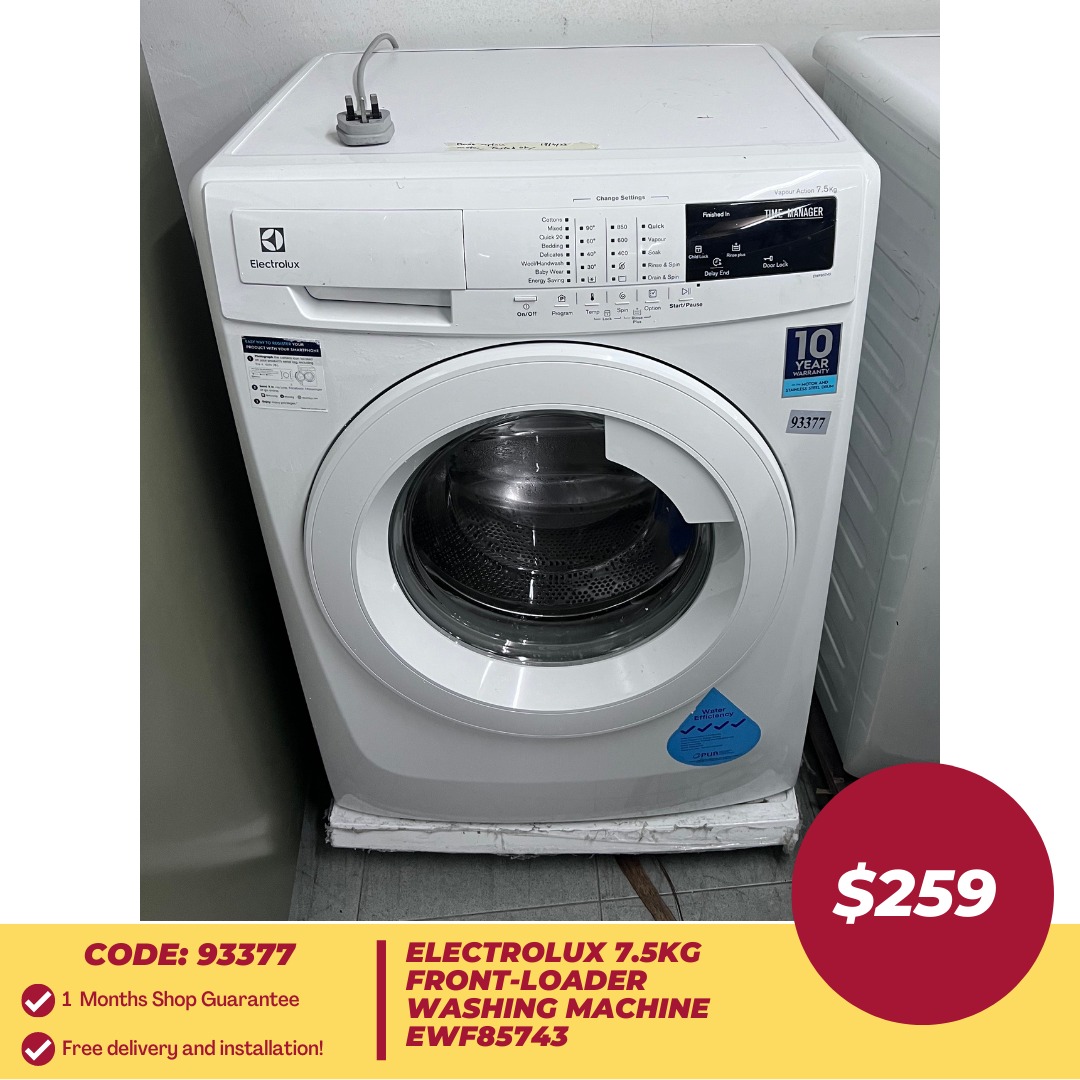 ELECTROLUX 7.5KG Front-Loader Washing Machine EWF85743 (93377), TV ...