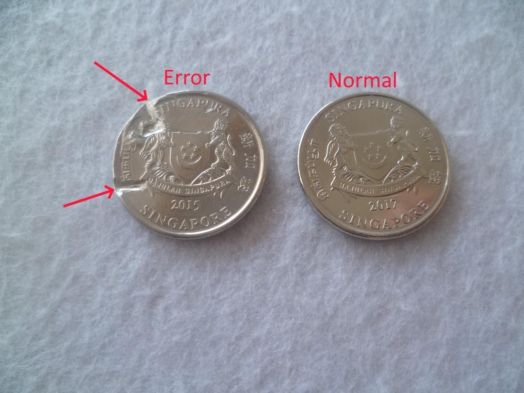 Error 2015 Singapore 20 cents coin (#165), Hobbies & Toys, Memorabilia & Collectibles, Currency ...