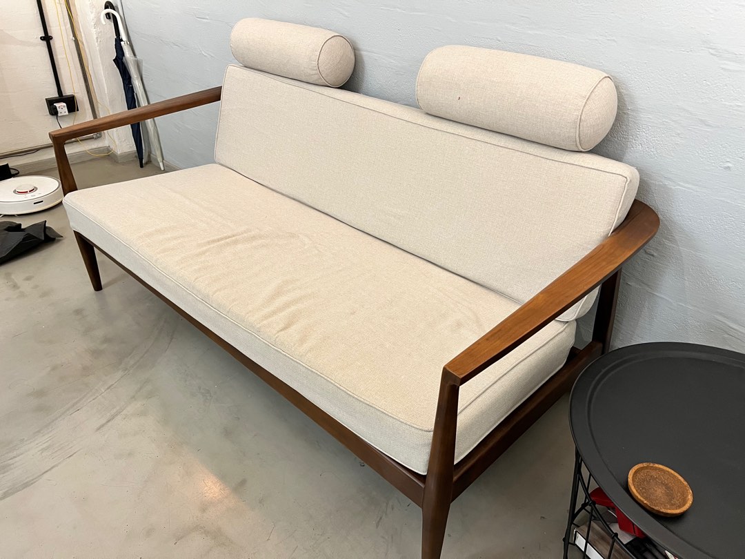 Fast deal - Solid Wood frame sofa, Furniture & Home Living, Furniture ...