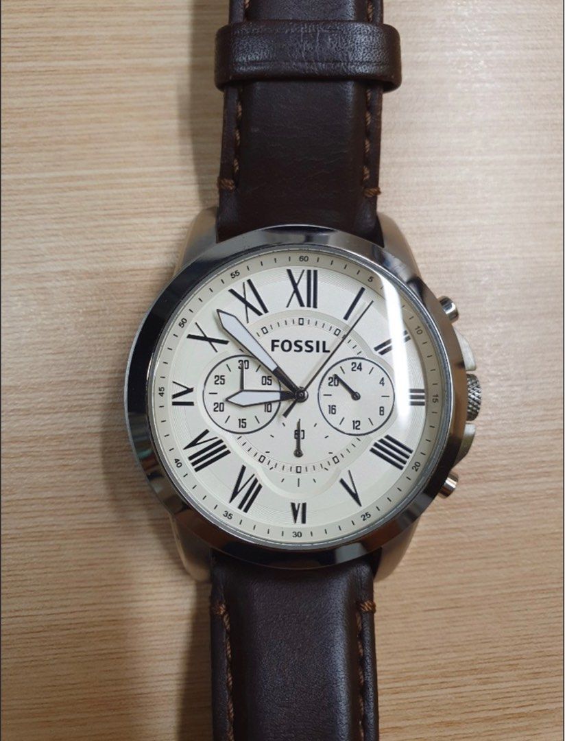 Fossil Grant Chronograph Brown Leather Watch (FS4735), Men's Fashion, Watches & Accessories ...