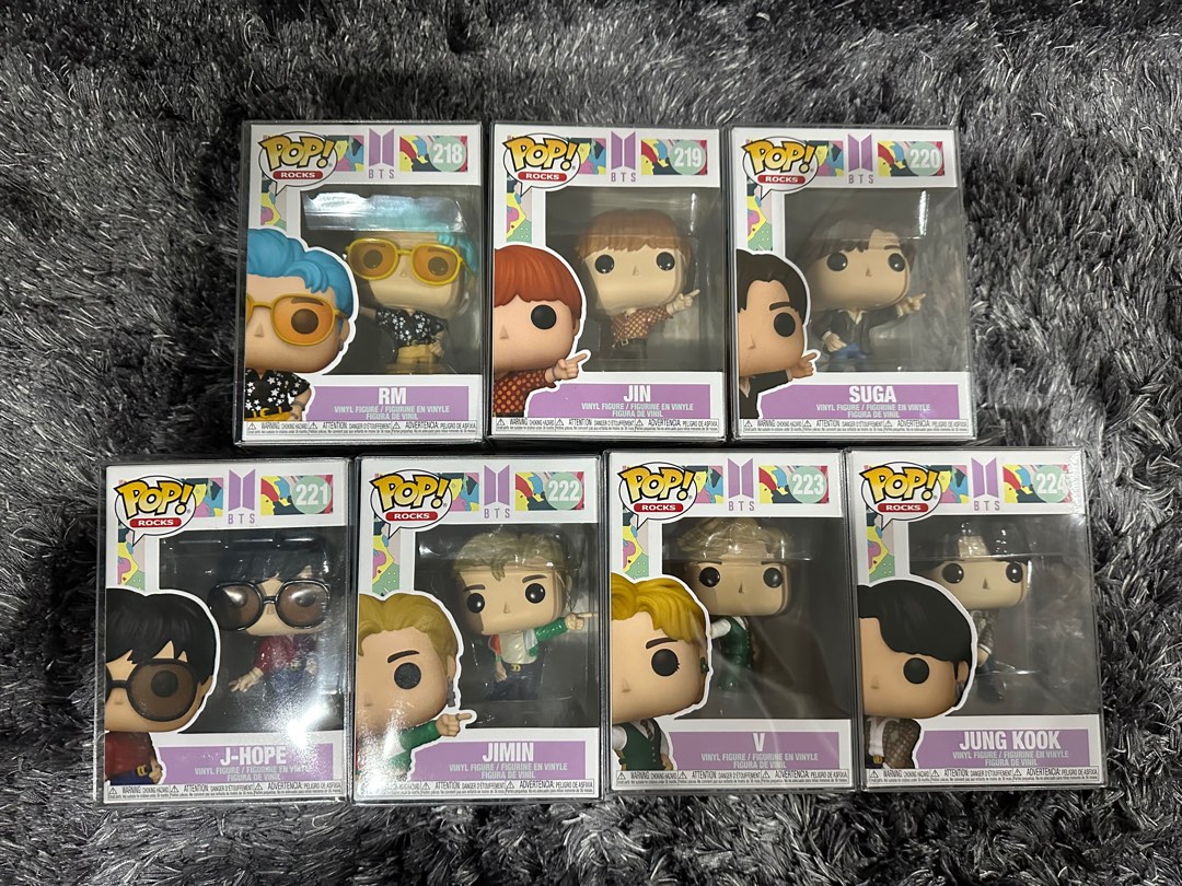 Funko Pop! BTS Dynamite Set of 7 Includes BOSS Protector on Carousell