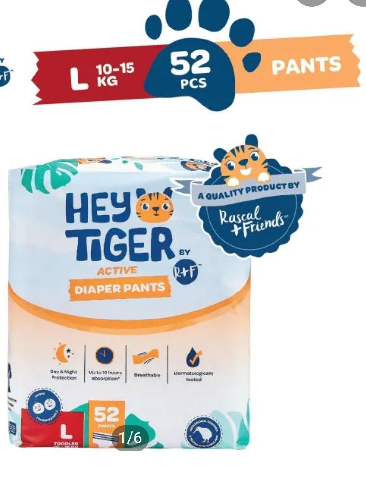 Hey Tiger by Rascal & Friends (R+F) Jumbo Pack L size 52pcs (Pants ...