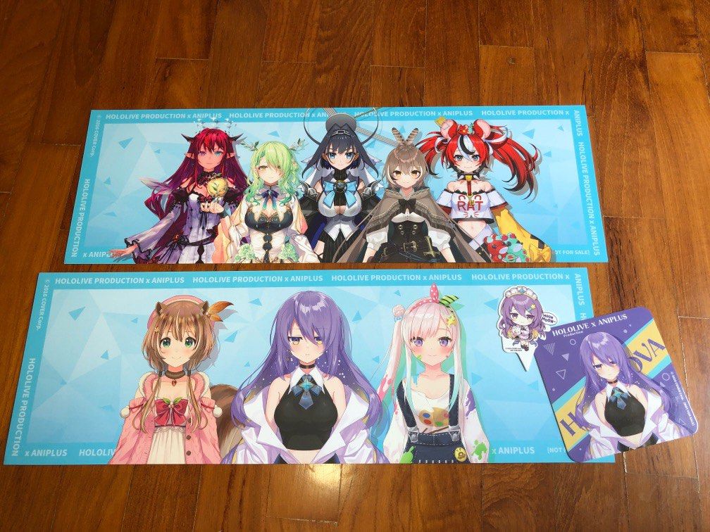 Hololive x Aniplus Cafe Banner & Coaster, Hobbies & Toys, Memorabilia ...