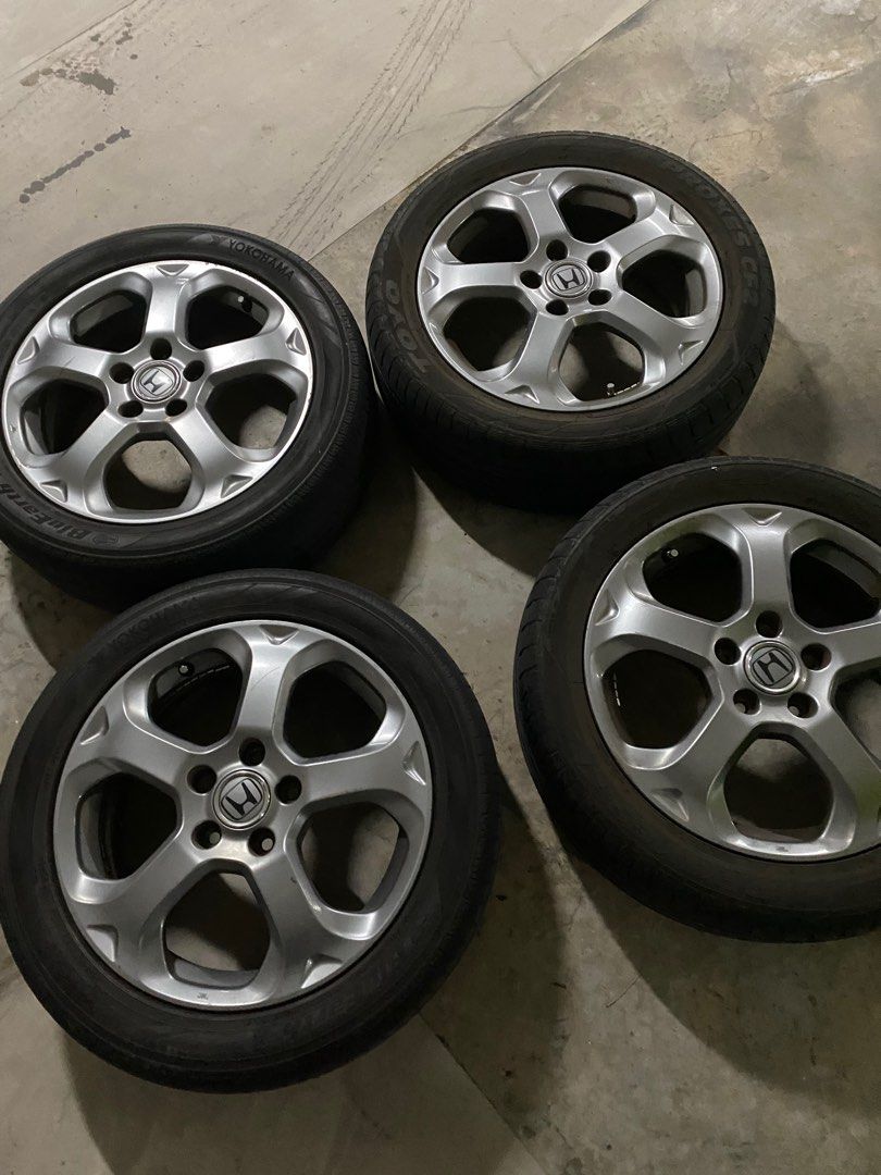 Honda stream original sport rim 17 inch with tyre, Car Accessories ...