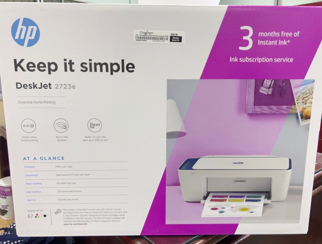 HP deskjet 2723e All in One Print Scan Copy, Computers & Tech, Printers ...