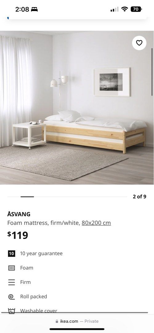 Ikea UTAKER stackable beds with mattress, Furniture & Home Living ...