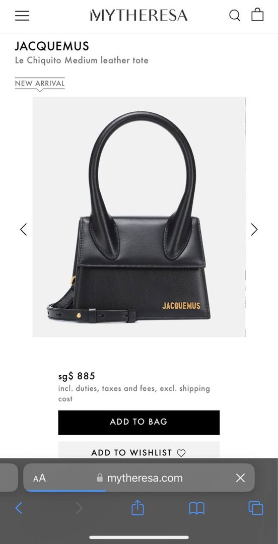 Jacquemus Chiquito medium in black leather, Luxury, Bags & Wallets on Carousell