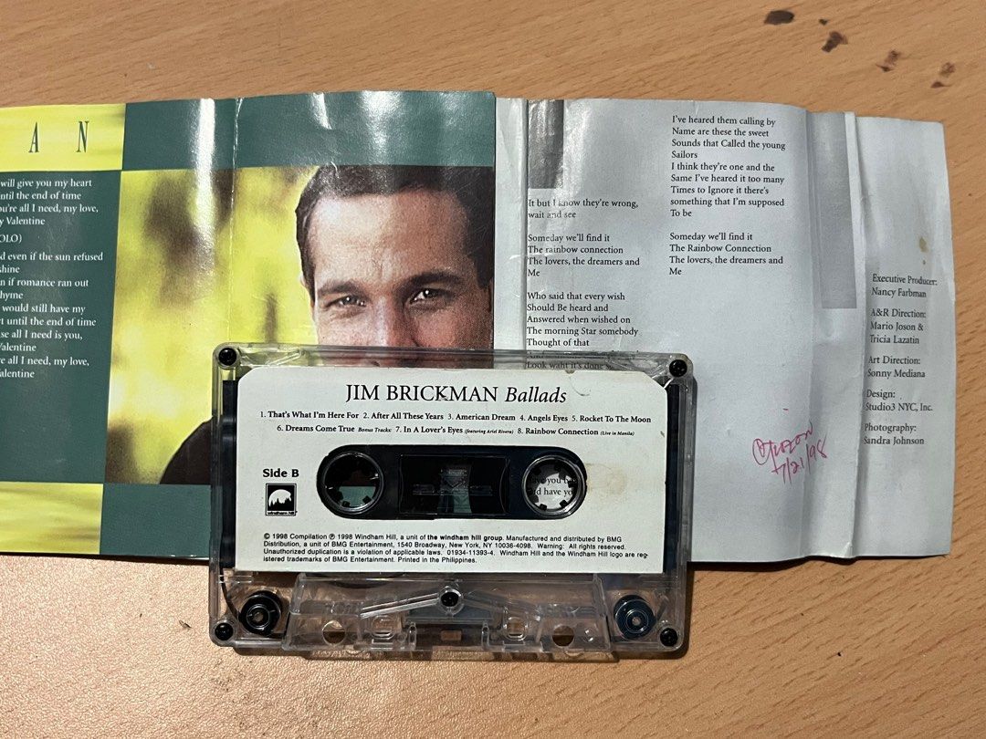 JIM BRICKMAN Ballads PHILIPPINES Paper Label CASSETTE TAPE, Hobbies ...