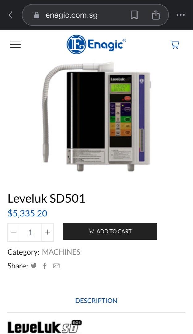 Kangen Alkaline Water - LeveLuk SD 501 Enagic, TV & Home Appliances ...