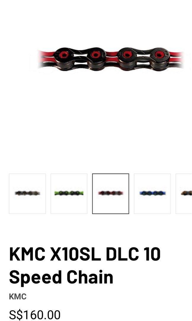 KMC DLC 10spd red/black chain(Brompton) , Sports Equipment, Bicycles ...