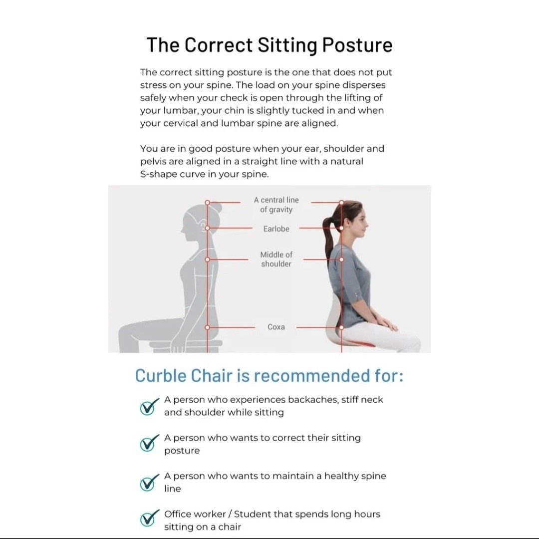 Korean Curble Seat Comfy, Ergonomic, Spine Posture Corrector, Beauty ...