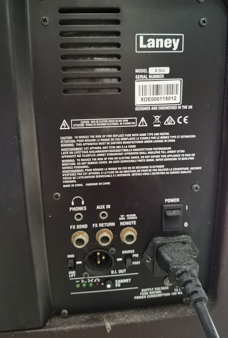 LANEY A-DUO 2 Channels Acoustic Vocal + Instrument Amp, Hobbies & Toys ...