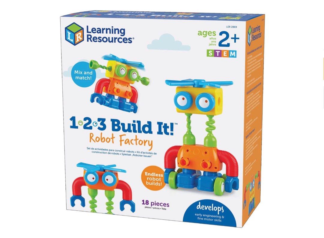 Learning Resources 1-2-3 Build It! Robot Factory, Hobbies & Toys, Toys ...