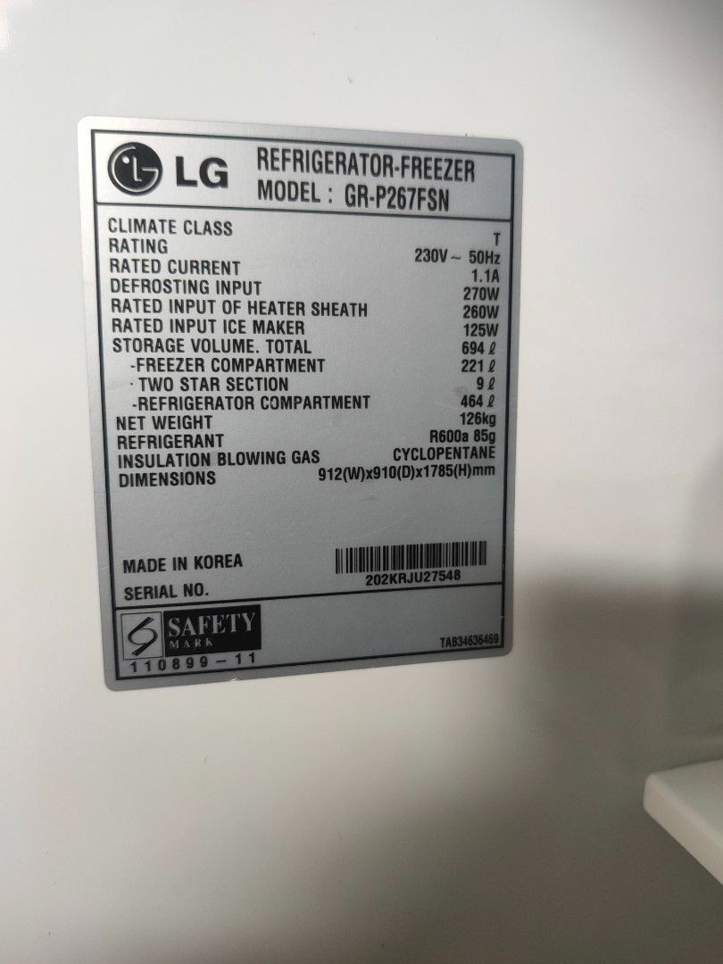 LG 2 Door 694 Litre Refrigerator for sale @ $300 each, TV & Home Appliances, Kitchen Appliances ...