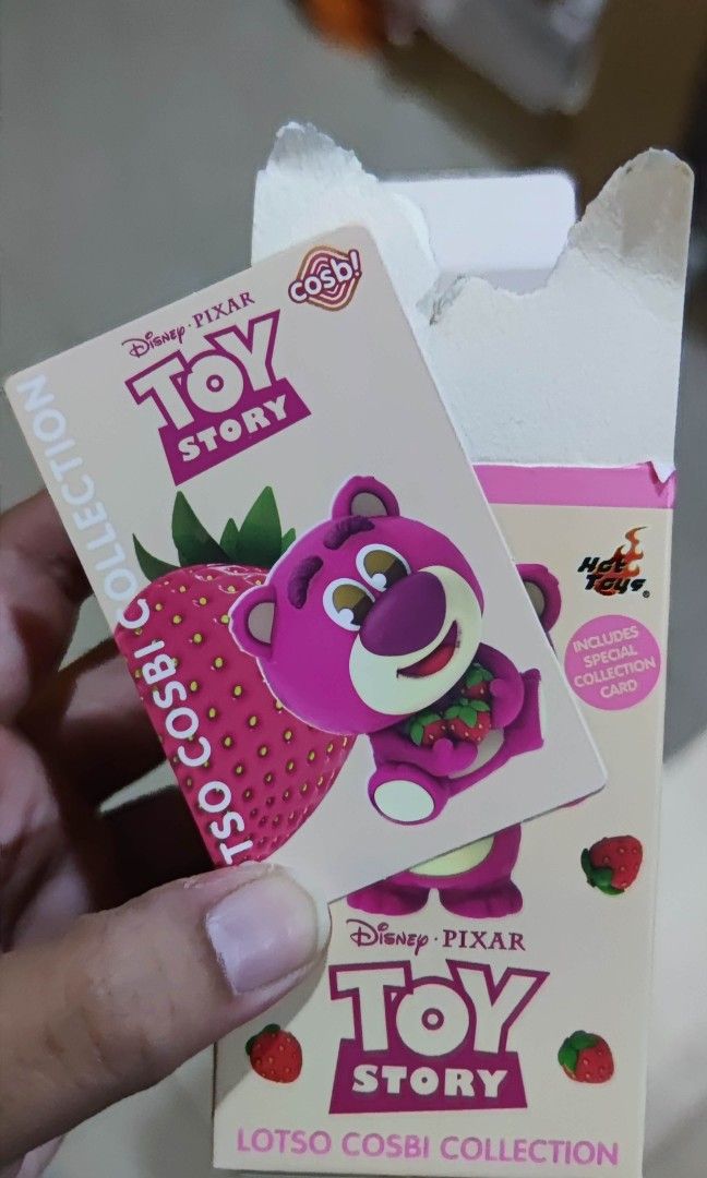 Lotso with strawberries cosbi popmart toy story figure, Hobbies & Toys ...