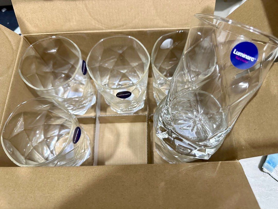 Luminarc Glass Cups x 6, Furniture & Home Living, Kitchenware ...