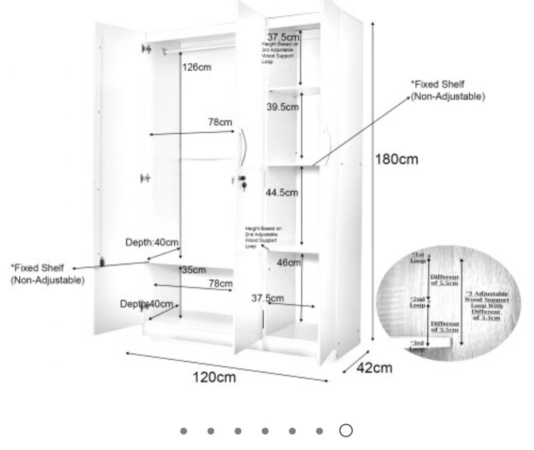 Malcom 3 Door Wardrobe FortyTwo, Furniture & Home Living, Furniture ...