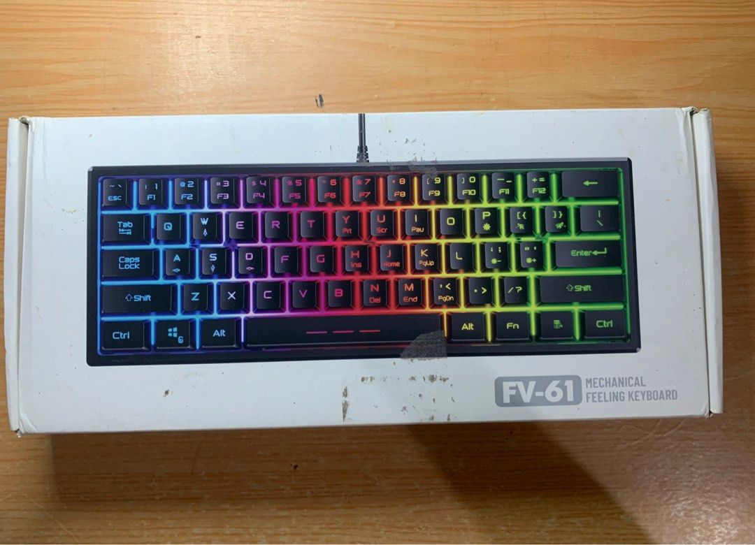 Mechanical floating keyboard 61-key with gaming RGB light on Carousell