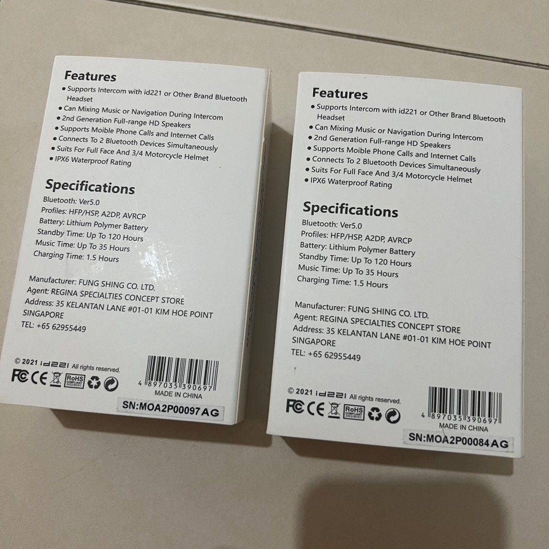 Moto A2 Plus helmet communicator intercom x2 sets, Motorcycles ...