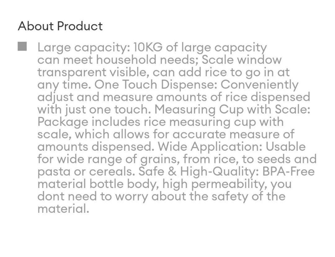 New moon rice dispenser 10 kg, Furniture & Home Living, Kitchenware ...