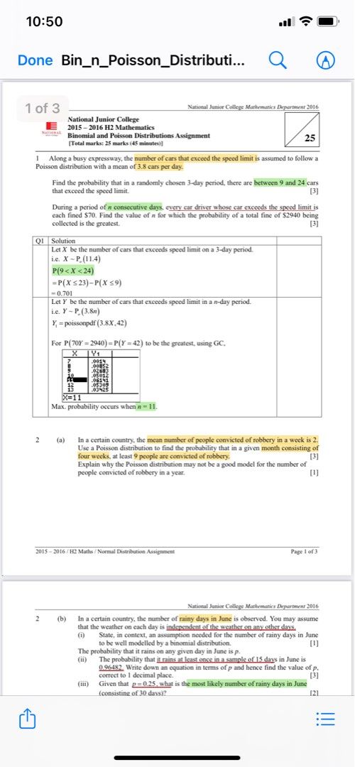 NJC H2 MATH REVISION BUNDLE, Hobbies & Toys, Books & Magazines ...
