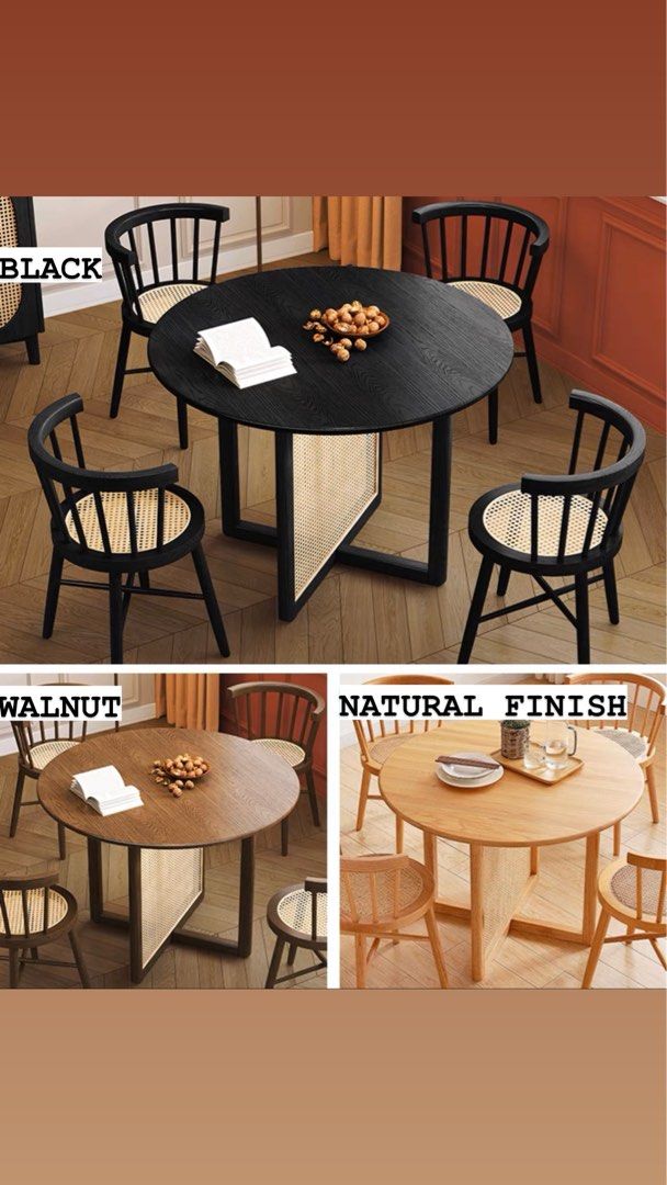 ODEN Japandi Round Dining Table, Furniture & Home Living, Furniture ...