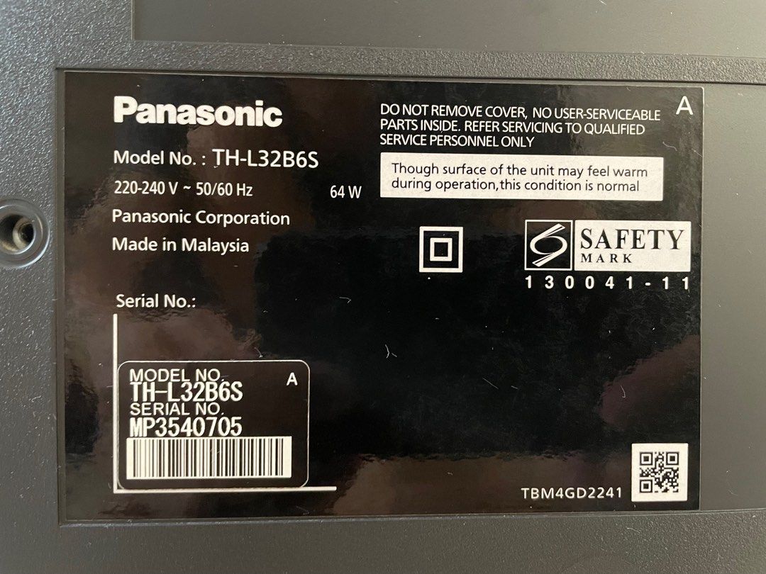 Panasonic LED TV TH-L32B6S (32 inch), TV & Home Appliances, TV ...