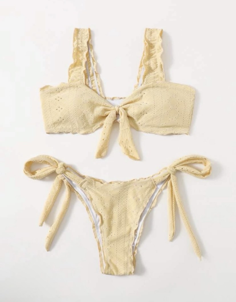 pastel yellow bikini, Women's Fashion, Swimwear, Bikinis & Swimsuits on ...