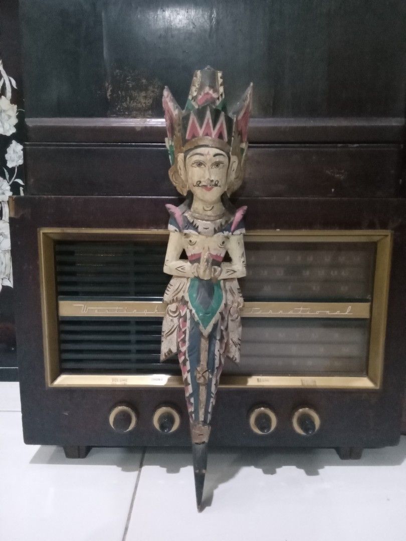 Patung kayu wayang antik koleksi lawas dekorasi vintage pajangan etnik ...