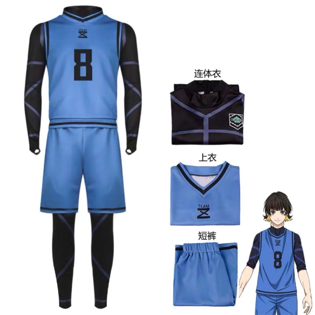 [PO] Bluelock Jersey Blue Lock School Uniform Cosplay, Hobbies & Toys ...