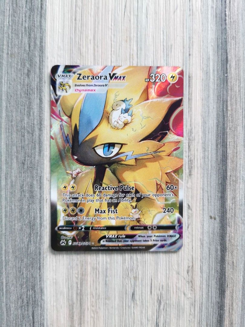 Pokemon TCG Zeraora Vmax Crown Zenith, Hobbies & Toys, Toys & Games on ...