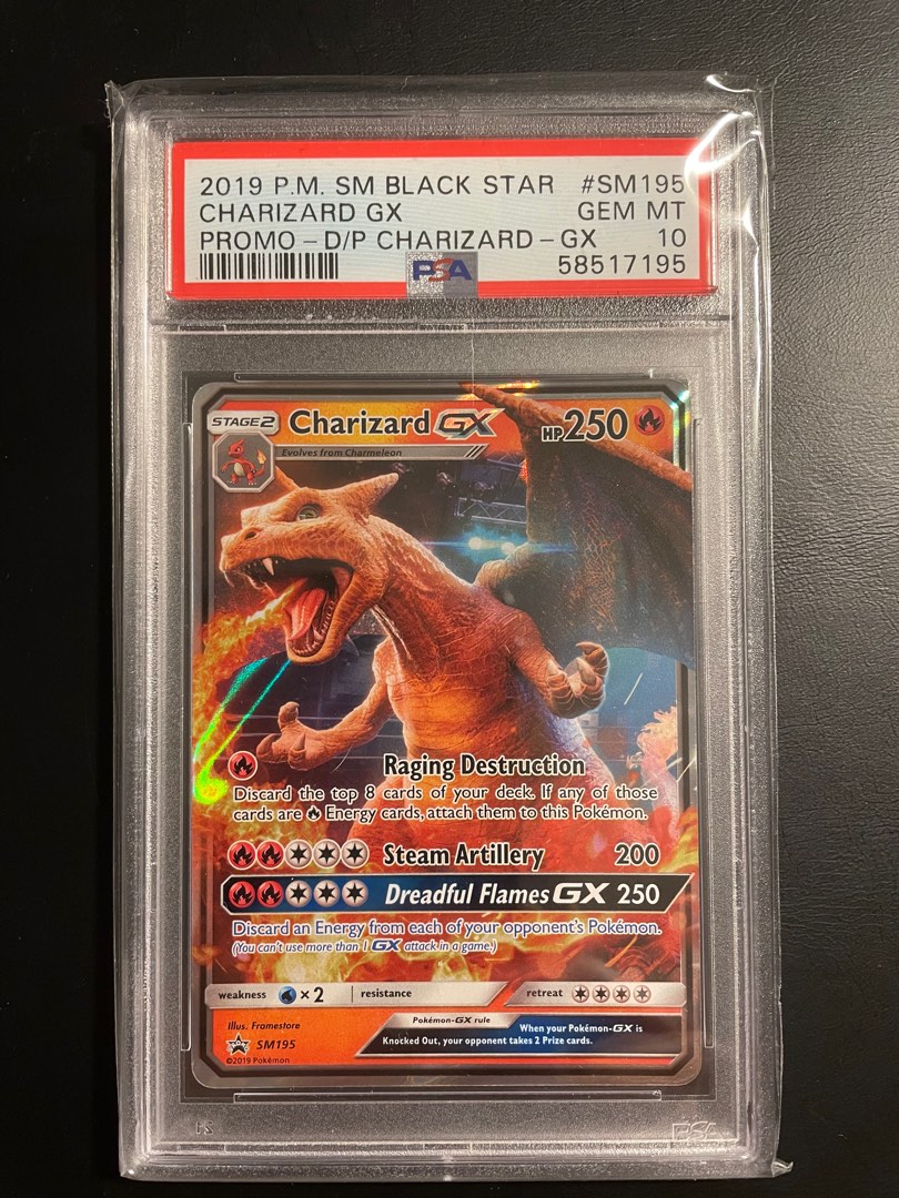 Pokemon-PTCG-Charizard GX - SM195 - Ultra Rare Promo PSA 10, 興趣及遊戲, 玩具 & 遊戲類 - Carousell
