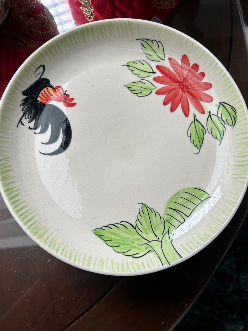 Vintage Porcelain Ceramic Chicken Cock Plate and Bowl Set (11 pieces ...