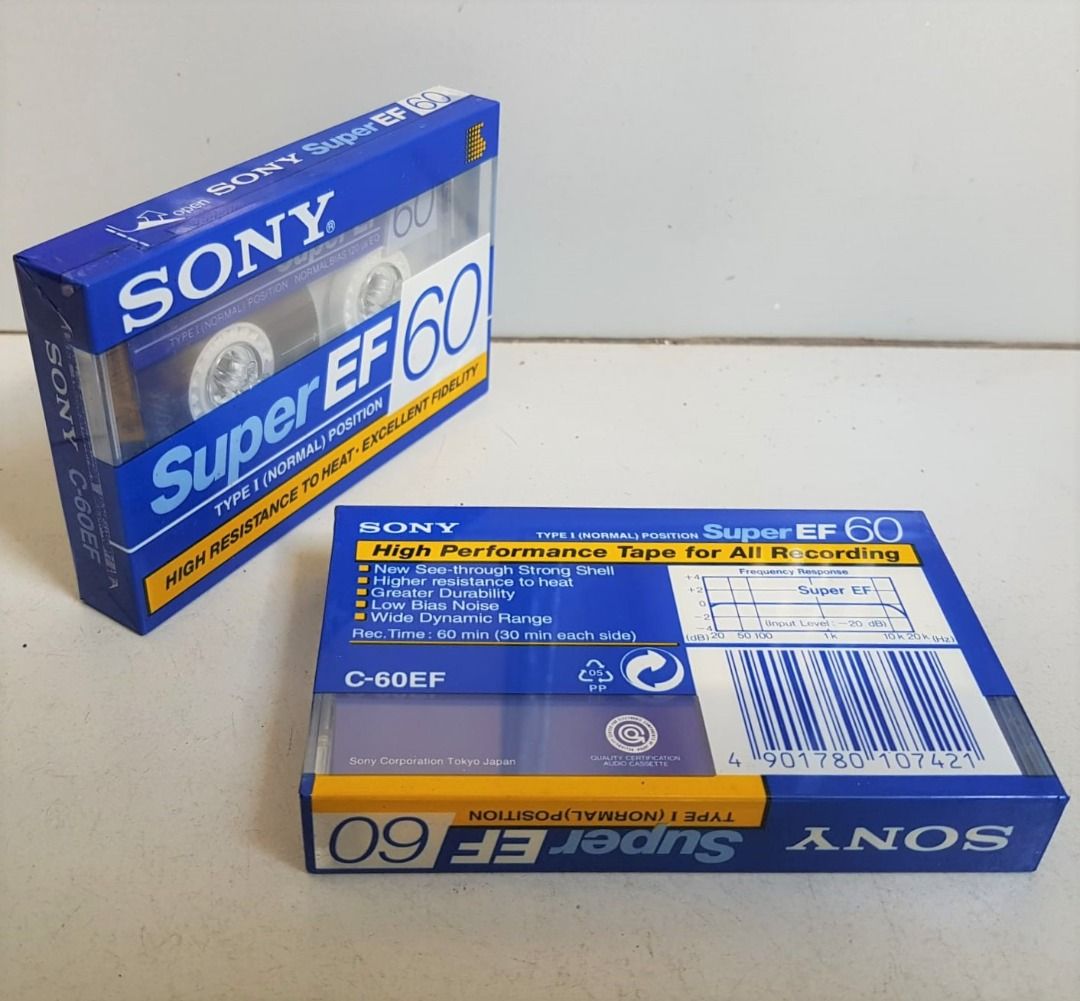 Premium SONY C-60EF Audio Cassette Tape, JAPAN, 2 for $18, New in ...