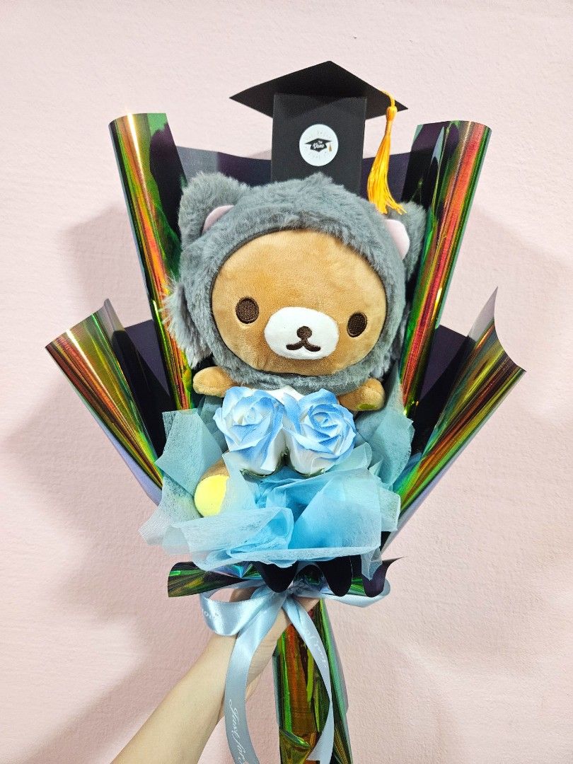 *PROMO* Rilakkuma Bear Plushie Graduation Bouquet, Hobbies & Toys ...